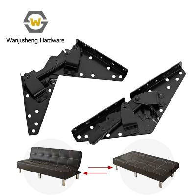 China Multifunctional Sofa Backrest Folding Hinge Black Dual-purpose Butterfly Hinge Sofa Bed Adjuster Hardware Hinge for sale