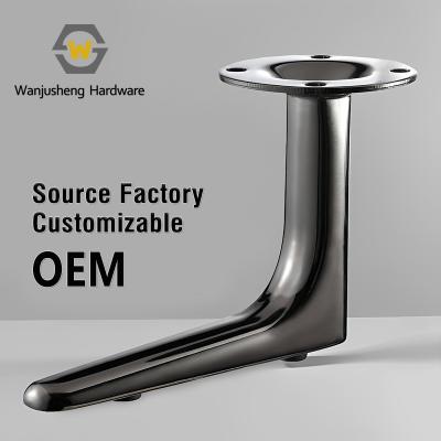 China Modern Black L-Shaped Duck Feet Iron Furniture Legs for Living Room Sofa Coffee Table & TV Cabinet Support Easy Installation for sale