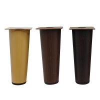 China New Chinese Style Furniture Hardware Wood Grain & Black Sofa Legs Conical Heightening Support Feet for TV Cabinet & Coffee Table for sale