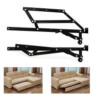 China Space-Saving Multifunctional Furniture Fittings Silent Sliding Sofa Bed Conversion Lifting Mechanism Iron Hinge with Casters for sale