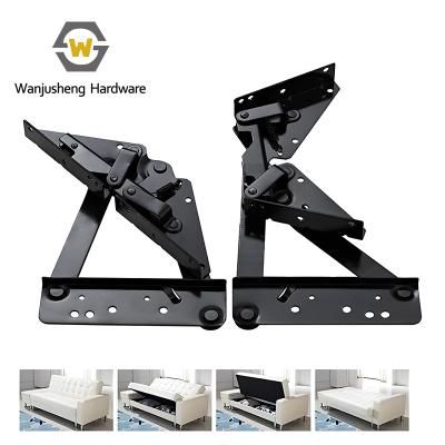 China Multifunctional Sofa Hinge Fittings Heavy-Duty Solid Iron Adjustable Backrest Folding Sofa Bed Mechanism for sale