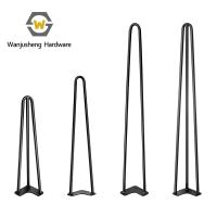 China Hairpin Coffee Table Legs Industrial Iron Wire Table Foot Bracket 8-35cm Metal Furniture Support Legs DIY 2/3-prong Design for sale