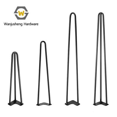 China Hairpin Coffee Table Legs Industrial Iron Wire Table Foot Bracket 8-35cm Metal Furniture Support Legs DIY 2/3-prong Design for sale