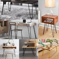 China Hairpin Coffee Table Legs Industrial Iron Wire Table Foot Bracket 8-35cm Metal Furniture Support Legs DIY 2/3-prong Design for sale