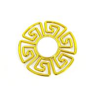China Minimalist Round Sofa Decorative Buckle Rings Plastic Geometric Pattern Gold & Silver Furniture Ornament Buttons for Chairs for sale