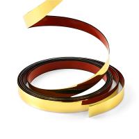 China Self-adhesive PVC Flat Straight Strip Gold Plastic Edge Trim Decorative Edge Wrapping Strip for Background Wall for sale