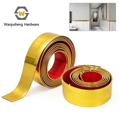 China Self-Adhesive Eco-Friendly PVC Trim Strip Back Glue Waterproof Decorative Edge Banding for Wardrobe TV Background Wall Sofa Flat for sale