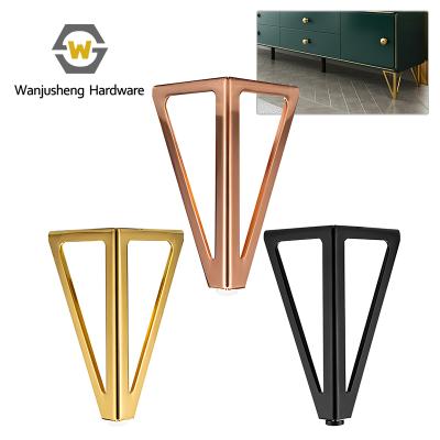 China Thickened Metal Triangular Hollow Furniture Legs Support Feet Hardware Accessories for Sofa Coffee Table Dining-Heavy Duty Easy for sale