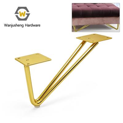 China V-Shaped Gold Anti-Slip Sofa Legs Hardware Furniture Feet Simple & Durable Decorative Legs for Coffee Table & TV Cabinet for sale