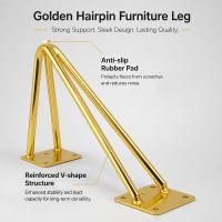 China V-Shaped Gold Anti-Slip Sofa Legs Hardware Furniture Feet Simple & Durable Decorative Legs for Coffee Table & TV Cabinet for sale