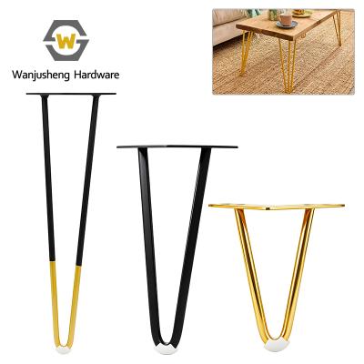 China Modern Minimalist Three-wire Iron Hairpin Table Legs V-shape Metal Support Coffee Table Computer Desk Dining Table Wrought-iron for sale