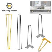 China Thickened Heavy Duty Metal Sofa Legs DIY Easy-to-Detach Iron Steel Bar 2-Line/3-Line Support Legs for Coffee Table Dining for sale