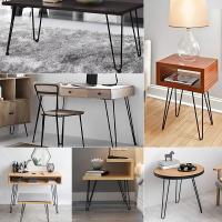 China Minimalist Metal Wire Furniture Legs 2-rod / 3-rod Dining Table Hairpin Legs for sale
