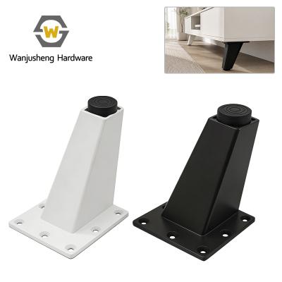 China Adjustable Square Aluminum Alloy Cabinet Support Leg Durable Metal Furniture Bracket for Sofa Bed & Coffee Table for sale