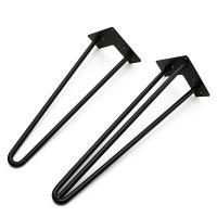 China Luxury Light-Style Metal Support Legs for Sofa & Coffee Table 2-Bar / 3-Bar Metal Wire Hairpin-Style Table Leg Bracket for sale