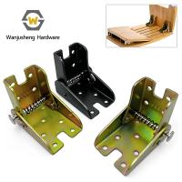 China 90° Fold in Hidden Self Locking Mute Folding Hinge with Push Button Lock Table Leg Connector Furniture Hardware Fitting for sale