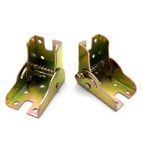 China 90° Fold in Hidden Self Locking Mute Folding Hinge with Push Button Lock Table Leg Connector Furniture Hardware Fitting for sale