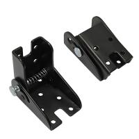 China 90° Fold in Hidden Self Locking Mute Folding Hinge with Push Button Lock Table Leg Connector Furniture Hardware Fitting for sale