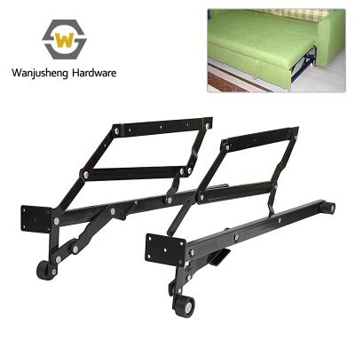 China Pull-out Hidden Multi-Functional Sofa Bed Lifting Folding Frame Retractable Storage with Casters Silent Push-Pull Sofa Hinge for sale