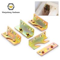 China Thickened High Load Bearing Reinforced Iron Bed Hinge Heavy Duty Insert Type Fastener Furniture Bathroom Modern Bed Buckle for sale