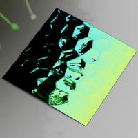 China 3D Golden Mirror Decorative Stainless Steel Sheet 304 Hammered Patterns PVD Green for sale