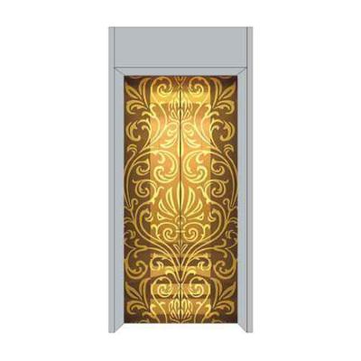 China 1219mm 304 Custom Stainless Sheet Metal Embossed 8k No.8 Gold Etching Elevator for sale