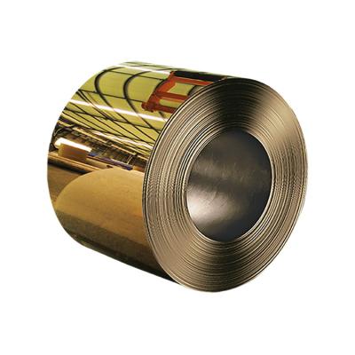China 201 304 0.8mm Colour Coated Steel Coils Gold PVD Color Coated Slit Edge for sale