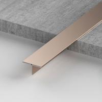 China Colored Hairline Stainless Steel Backsplash Edge Trim T Channel 0.5mm 3mm SS 304 for sale