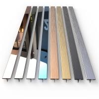 China SS304 External Stainless Steel Tile Trim Angle Polished T and U Profile 0.3 - 3mm for sale