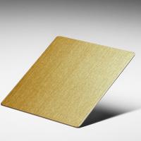 China JIS Brushed Stainless Steel Sheet AFP 304 2mm 3mm Vegas Gold Hairline for sale