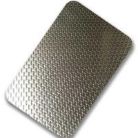 China 2mm Embossed Stainless Steel Sheet Checkered 2000mm Hairline 304 316 Square Pattern for sale