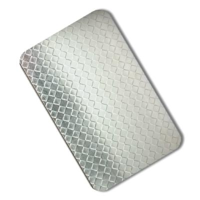 China 2mm Embossed Stainless Steel Sheet Checkered 2000mm Hairline 304 316 Square Pattern for sale
