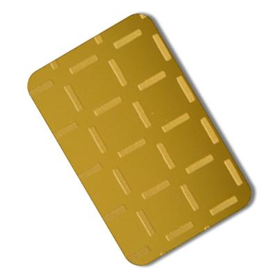 China AISI 304 Etched Stainless Steel Sheet 0.3mm - 3mm Colored Ti Coating for sale
