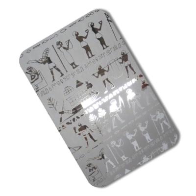 China 316 Etched Stainless Steel Sheet Plain 600mm - 1500mm Luxury Art Pattern Mirror for sale