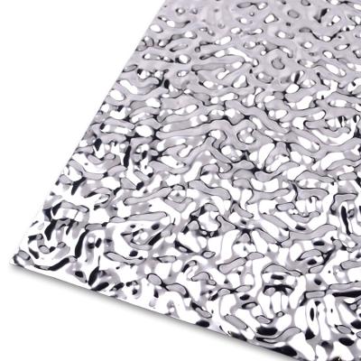 China 201 304 Water Ripple Stainless Steel Sheet Decorative 3mm Silver For Ceiling Decoration for sale