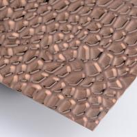 China 304 201 Hammered Stainless Steel Sheet Metal 2B Finish  PVD Rose Gold Color for sale