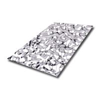China JIS PVD Silver Water Ripple Stainless Steel Sheet 1219 X 2438mm Width Plate Mirror 304 for sale