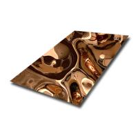 China AISI Water Wave Stainless Steel Ceiling Panel Champage Gold Coated 304 Mirror PVD for sale