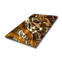 China AISI Water Wave Stainless Steel Ceiling Panel Champage Gold Coated 304 Mirror PVD for sale