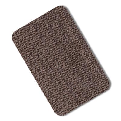 China 1240mm Textured Stainless Steel Sheet PVD SS316 Heat Coloring  Wood Grain for sale