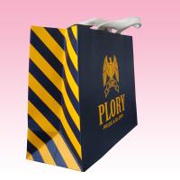 China custom printed striped paper shopping bags manufacturer with handle for sale