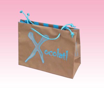 China custom mini brown paper packaging bags with paper twist handles factory for sale