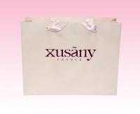 China custom recycled paper shopping bags with gold hot stamping logo manufacturer for sale