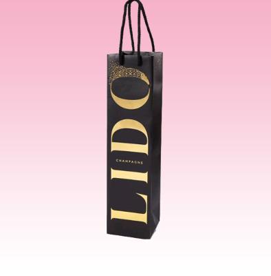 China custom colored paper shopping bags in retail supplier for wine bottle for sale