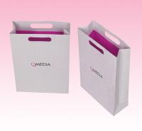 China custom printed paper tote shopping bags making with die-cutting handle manufacturer for sale