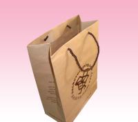 China printing brown kraft paper shopping bag with your artwork printing manufacturer for sale