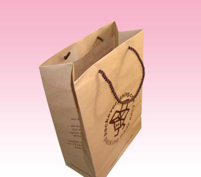 China printing brown kraft paper shopping bag with your artwork printing manufacturer for sale