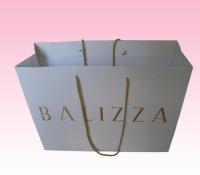 China custom luxury paper packaging bags with hot stamping embossed logo manufacturer for sale