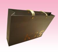 China custom luxury paper packaging bags with hot stamping embossed logo manufacturer for sale