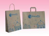 China custom cheap white kraft paper bag packaging factory with artwork printing for sale